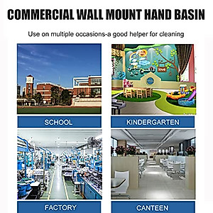 GagalU Wall Mount Utility Sink Commercial Hand Washing Basin, Stainless Steel Prep/Bar Sinks with 2 Faucet, Heavy Duty Large Kitchen Sink Laundry Station Mop Sink, for Restaurant/School/Hospital