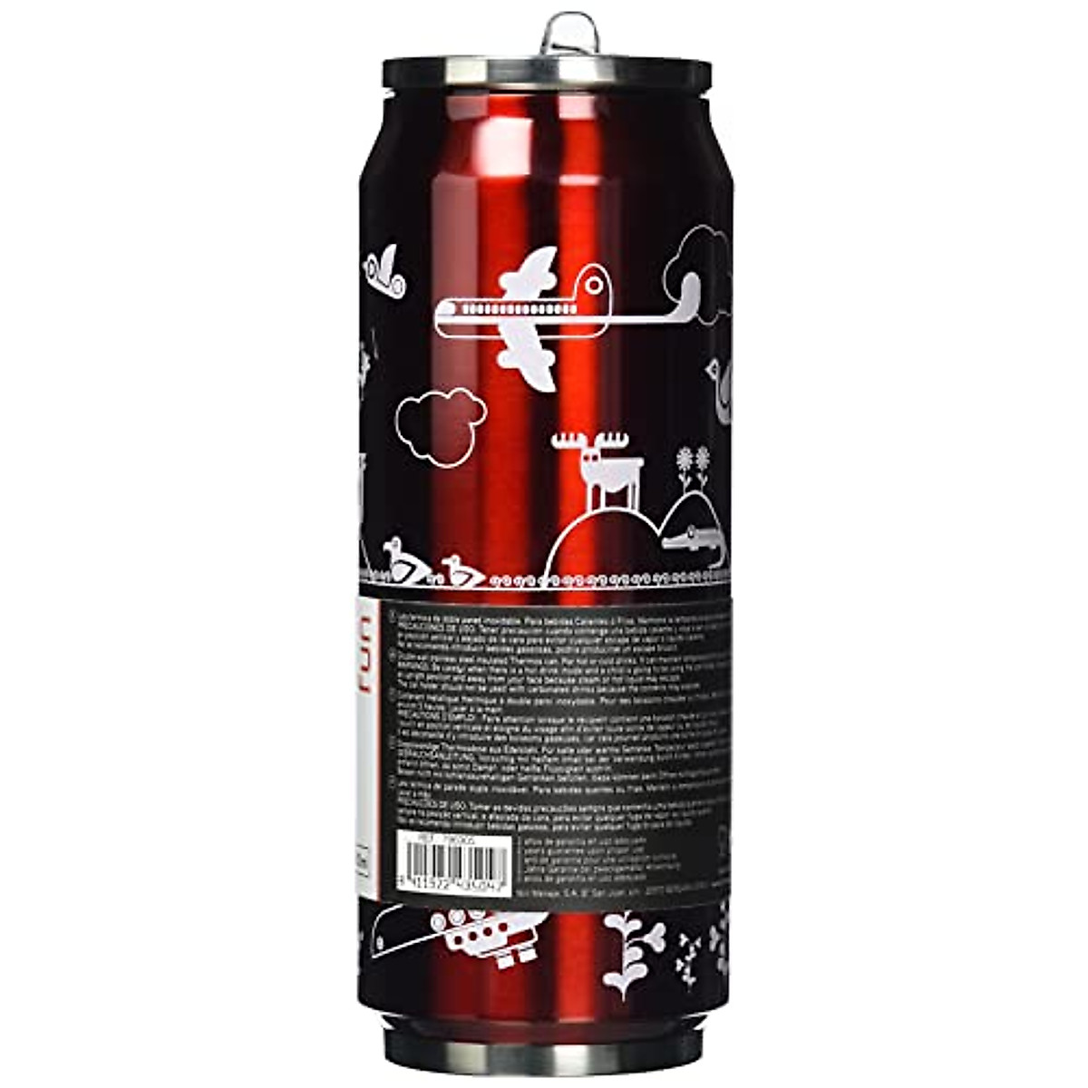 IBILI Thermos can Eco 500 ml of Stainless Steel, Red/Silver, 7 x 7 x 20 cm