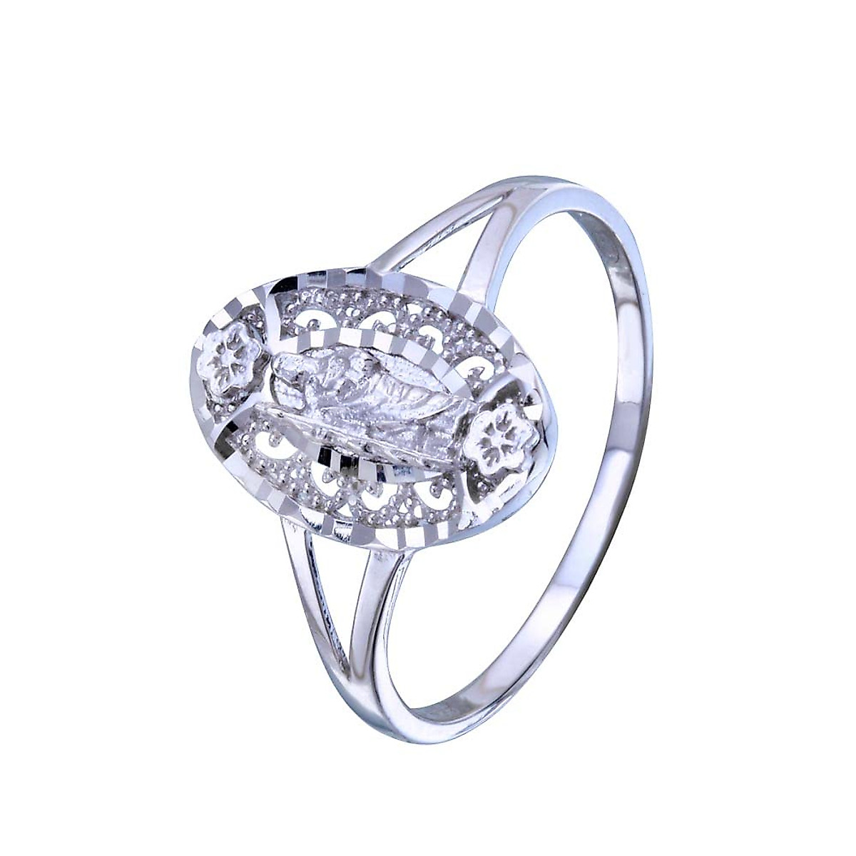 SURANO DESIGN JEWELRY Sterling Silver Saint Jude Diamond Cut Finish Ring (6)