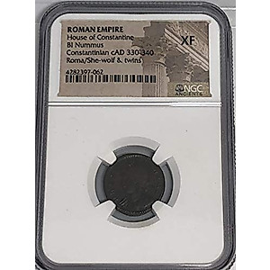 330 IT - 340 AD Roman Empire Constantinian Roma She Wolf Ancient Fine NGC
