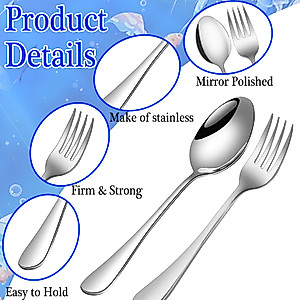 Jeffbaubl 24 Pcs Forks and Spoons Silverware Set,Food Grade Stainless Steel Flatware Cutlery Set,12 Dinner Spoons and 12 Dinner Forks for Home Kitchen Restaurant,Mirror Polished Dishwasher Safe