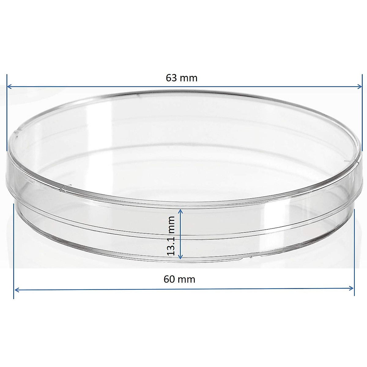 Polystyrene Petri Dish with Lid, 60mm, Sterile (Pack of 26)