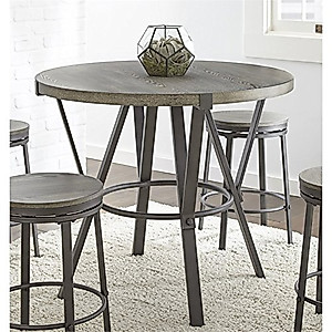Steve Silver Portland Round Counter Height Dining Table in Gray