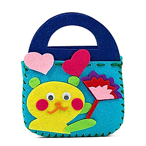 TOYANDONA 6Pcs Sewing Kit for Kids, Creative Kids Handbag Cartoon Nonwoven DIY Handbag Kit for Girls Kit Crafts and Arts