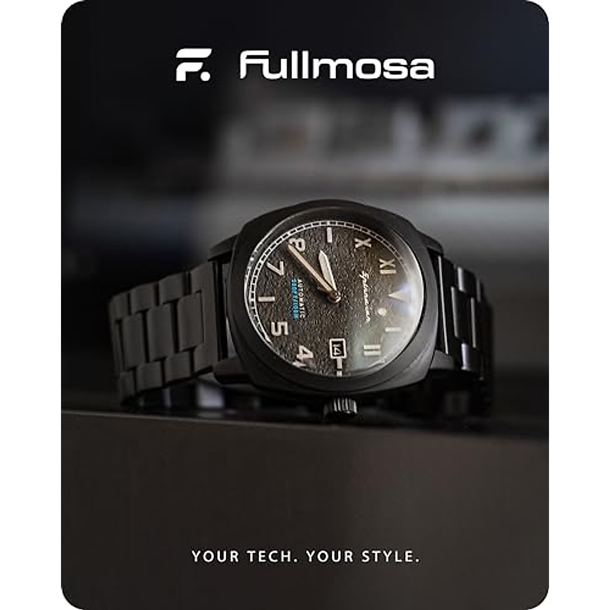 Fullmosa 16mm Stainless Steel Watch band, Quick Release Link Watch Strap Bracelet Replacement Wristband for Men Women, Black