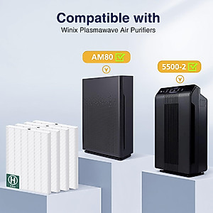 116130 True HEPA Replacement Filter H for Winix 5500-2 AM80 Air Purifier, 4 Pack H13 Grade True HEPA Filter