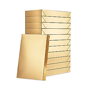 GREEN BEAN Gift Boxes for clothes 14.5x9.5x2 Inches, Shirt Gift Boxes, Large Gift Boxes with Lids, Gold Gift Boxes for clothes (Embossing Gold, Pack of 12)