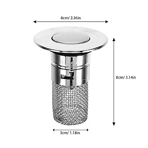 Kichvoe Wash Basin Drainer Sink Drain Plugs Kitchen Sink Drainer Plugs Bathroom Sink Stopper Sink Stopper Drainer Bathtub Cups Sink Hair Catcher Anti-blocking Substitute Brass Washbasin