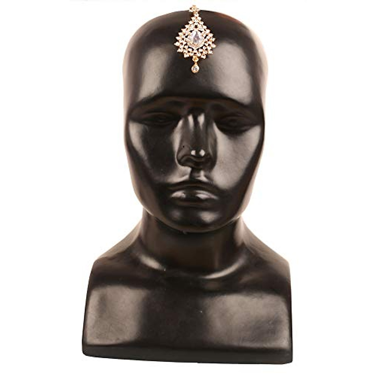 NEW! Touchstone Indian Bollywood Traditional Filigree Attractive Bridal Rhinestone Studded Look Designer Jewelry Mangtika Head Accessory In Gold Tone For Women.