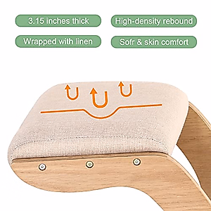 Predawn Ergonomic Kneeling Chair for Upright Posture - Rocking Chair Knee Stool for Home, Office & Meditation - Wood & Linen Cushion - Relieving Back and Neck Pain & Improving Posture (White Oak)