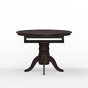 Glenwillow Home Single Pedestal Butterfly Leaf Dining Table with Self-Storing Leaf in Dark Walnut