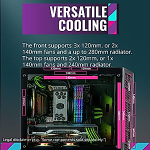 Cooler Master MasterBox MB320L ARGB Micro-ATX with Dual ARGB Fans, DarkMirror Front Panel, Mesh Front Intake Vents, Tempered Glass Side Panel & ARGB Lighting System