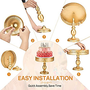 Gold Cake Stand, 3Pcs Cake Stand Cupcake Holder for Dessert Cake Table Decor Treats Candy Station for Party