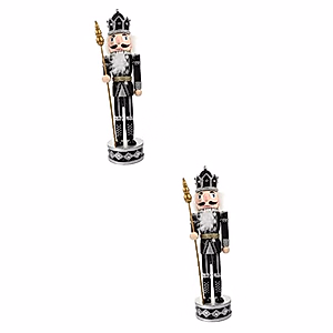 ABOOFAN 2pcs Nutcracker Soldier Patriotic Nutcracker Figurine Holiday Nutcrackers Christmas Traditional Nutcracker Christmas Toy Soldiers Mini Toy Clip Dining Table 38c Wood