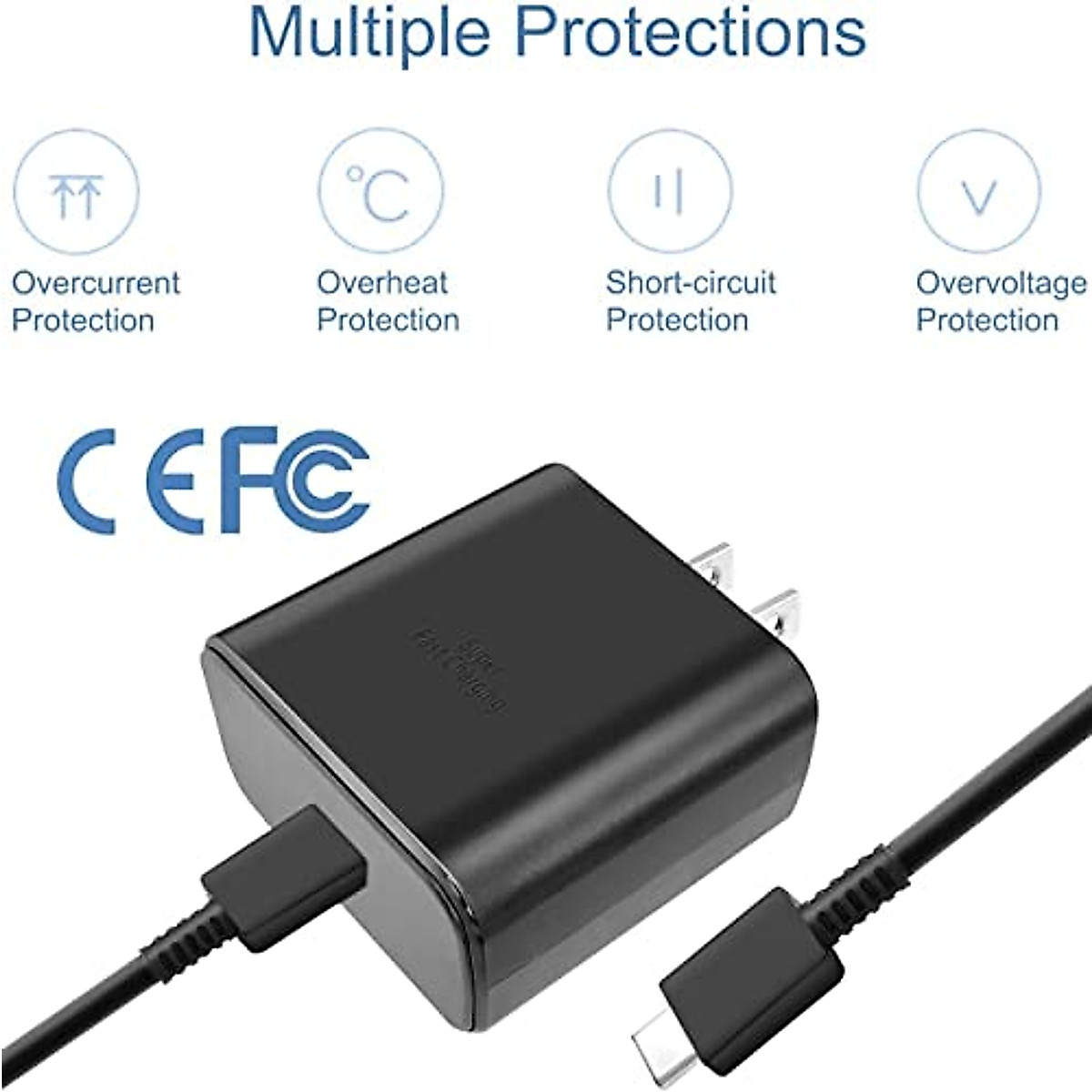 45W USB-C PD 3.0 Super Fast Charging Wall Charger for Samsung Chromebook 4 4+ XE310XBA XE350XBA XE513C24 XE510C24 W16-030N1A Galaxy A01 A20 A50 S8 S9 S10 S10+ S10E S20 S21 S22 S23 Ultra Charging Cord