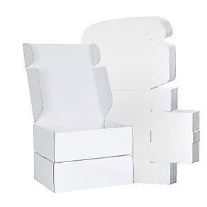 Shipping Boxes 12x9x4, HERKKA 20 PACK White Corrugated Cardboard Mailer Boxes, Medium Mailing Boxes for Packaging Small Business