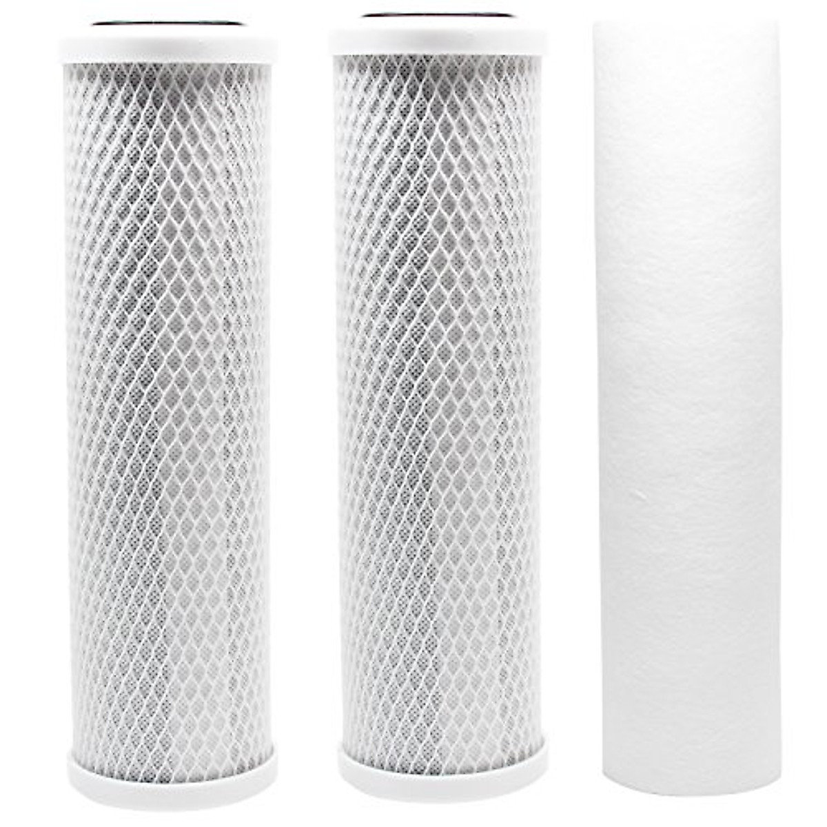 2-Pack Replacement Filter Kit Compatible with Krystal Pure KR15 RO System - Includes Carbon Block Filters & Polypropylene Sediment Filter - Denali Pure Brand