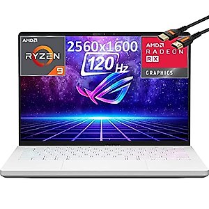 Asus ROG Zephyrus 14'' WQXGA 120Hz QHD Gaming Laptop AMD R9-6900HS Radeon RX 6800S -Win11 Home, with HDIM Cable (16GB RAM | 1TB PCIe SSD)