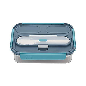 BUILT Gourmet 3 Compartment Bento Container with Utensils