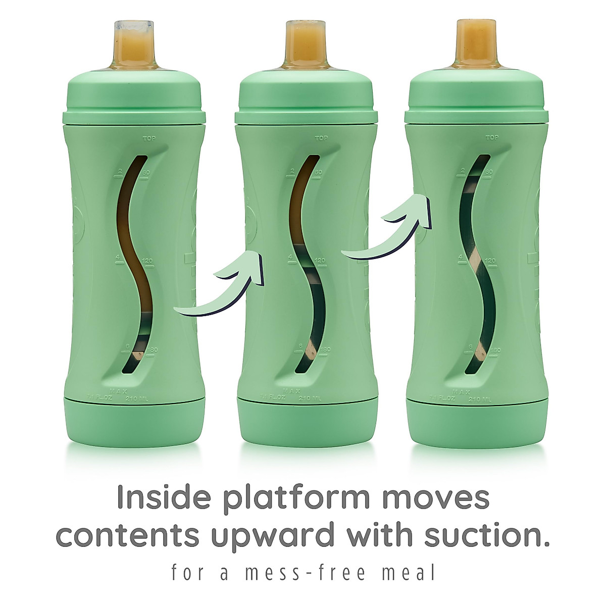 Subo Baby Food Bottle | No Mess Baby Toddler Self Feeder | Squeeze Free Design for Purees, Smoothies, Yogurt, Oatmeal, or Thickened Liquids | Reusable Silicone Washable Cup (Mint)