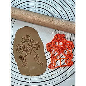 Premium Quality Ninja Turtle Michelangelo 6” Cookie Cutter and Mold Produced by 3D Kitchen Art