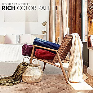 Throw Blankets – 50”x60”, Charcoal - Waffle Blanket - Lightweight Flannel Fleece - Soft, Cozy - Perfect for Bed, Sofa, Couch