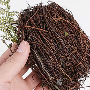 VALICLUD Artificial Bird Nest with Eggs Birds Faux Natural Rattan Twig Bird Nest House Ornament Photo Props for Home Garden Decoration