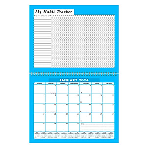 2024 Monthly Desktop/Wall Calendar/Planner - Habit Tracker - Daily, Weekly & Monthly Goal Motivational Habit Tracking Journal Inspirational - (Edition #07)