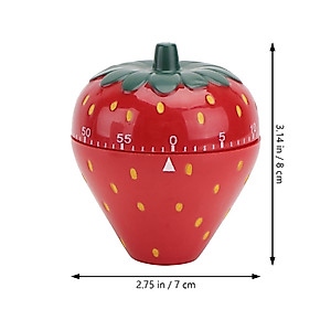 Cabilock Rotating Alarm Timer Cooking Timer Mechanical 1pc Strawberry Timer Boiled Eggs Clock Plastic Outside to Rotate Digital Clocks Egg Decorating
