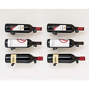 VintageView Vino Series - Vino Pins Designer Kit 6 Bottle Wall Mounted Wine Rack (Clear Acrylic) Stylish Modern Wine Storage with Label-Forward Design