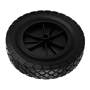 SOUJAP 2 Pack 8 Inch Plastic Wheels, Universal Rubber Replacement Tires, Grill Wheels for Lawnmower, Grill, Hand Truck, 66lbs Load