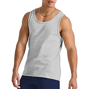 Hanes Comfortblend Originals Top, 100% Cotton Men, Sleeveless Tank Shirt, Light Steel, Small