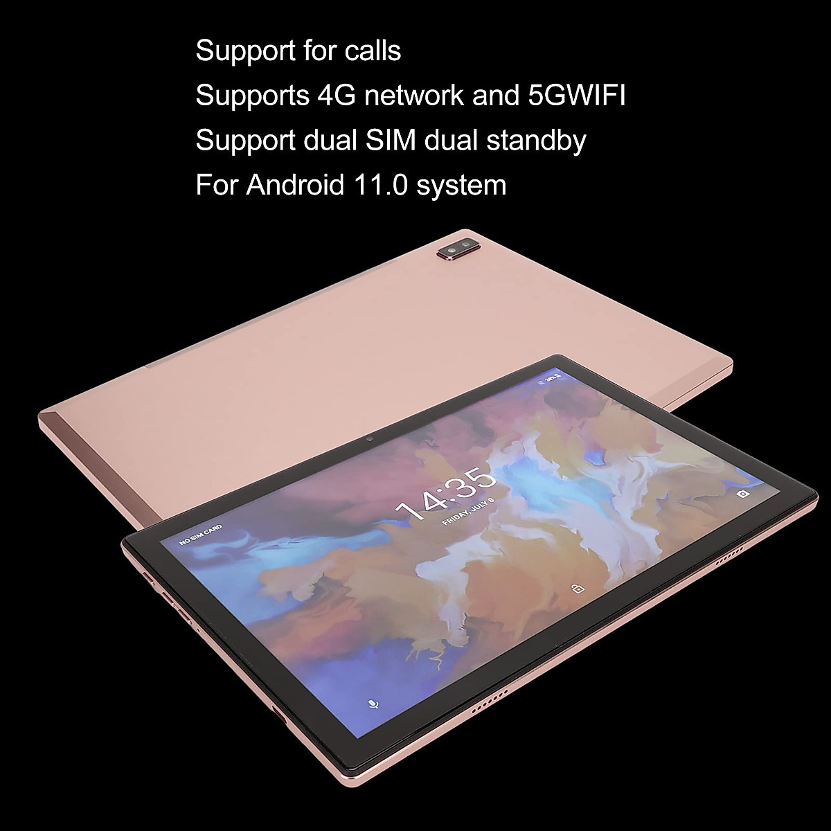 Tablet PC, 5G WiFi Dual Band 6G RAM 256G ROM 10 Inch Tablet for Travel (Gold)