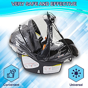 Baby & Beyond's Car Seat Rain Cover, Universal Car Seat Rain and Weather Shield, Raincover Features Quick-Access Zipper Door and Side Ventilation