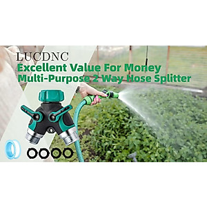 Hose Splitter 2 Way 3/4 Inch Faucet Y Connector With Shut Off Valve,Garden Hose Splitter With 4 Leakproof Washers 1 Tape As Gift,Garden Supplies Hose Splitter Adapter For Indoor Or Outdoor Faucets