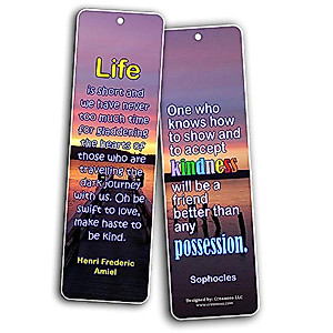Creanoso Inspiring Inspirational Act of Kindness Bookmarks for Women (12-Pack) – Premium Gift Set – Inspiring Sayings Quotes for Ladies, Wife, Girls – Six Bulk Assorted Bookmarks Designs