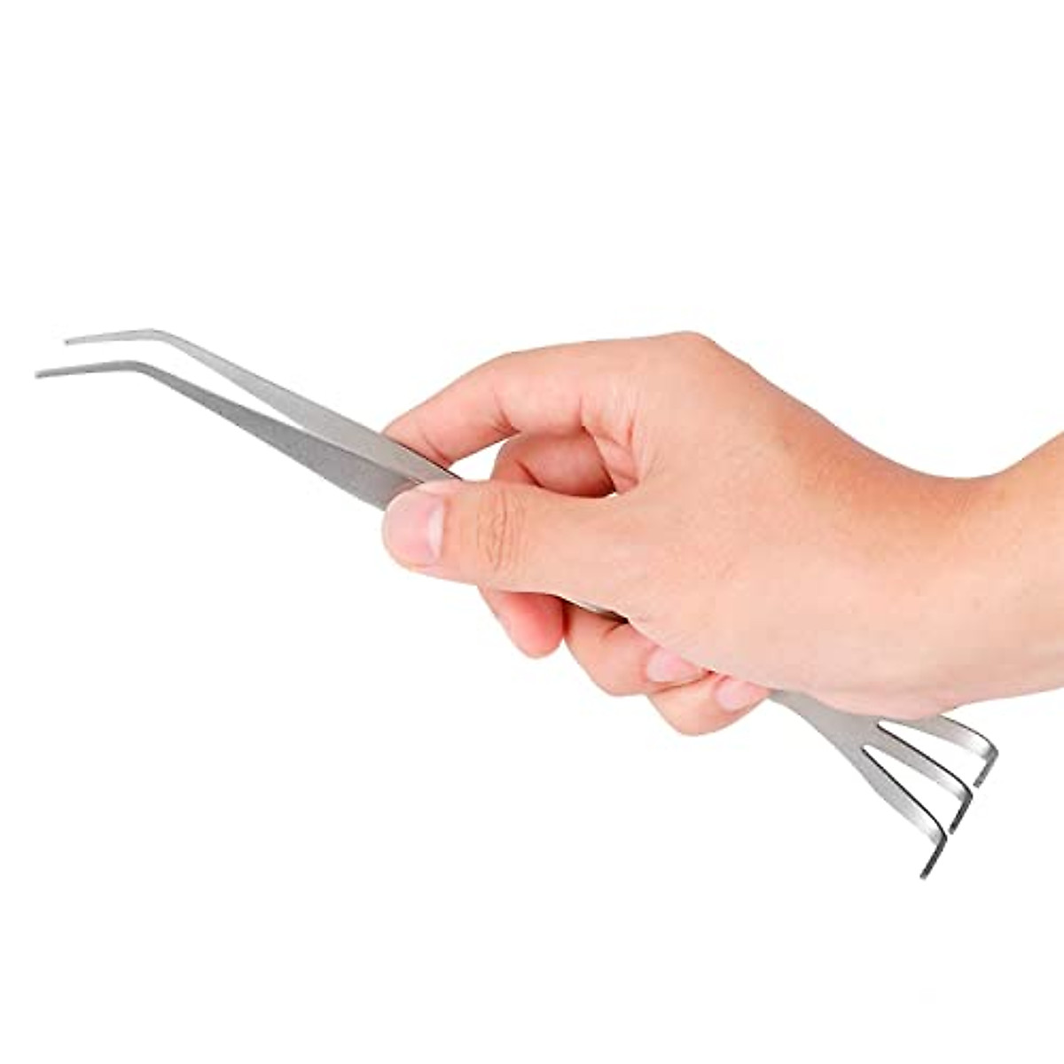 Root Rake with Tweezer, Bonsai Gardening Tools, 2-in-1 Stainless Steel Root Rake Bonsai Tweezers Soil Farming Tool with Ergonomical Handle
