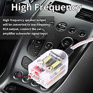 Keenso High to Low Converter, Wire Converter Line Converter Car Audio Hilow Converter Output Impedance Converter