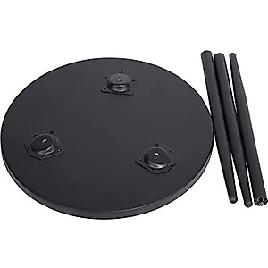 H JINHUI Round Sofa Side End Tables Metal Bedside Tables Nightstands for Small Space Living Room Bedroom Balcony, Anti-Rust and Waterproof, Matte Black