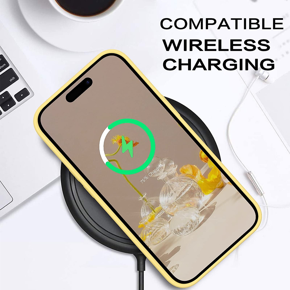 BENTOBEN Compatible iPhone 13 Pro Max Phone Case, Soft Silicone Gel Rubber Bumper Microfiber Lining Hard Back Women Shockproof Protective Cover for iPhone 13 Pro Max 6.7",Yellow