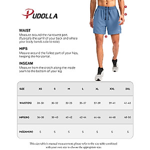 Pudolla Men's Running Shorts 5" Lightweight Gym Shorts for Men Workout Athletic Casual with Zipper Pockets(Black Small)