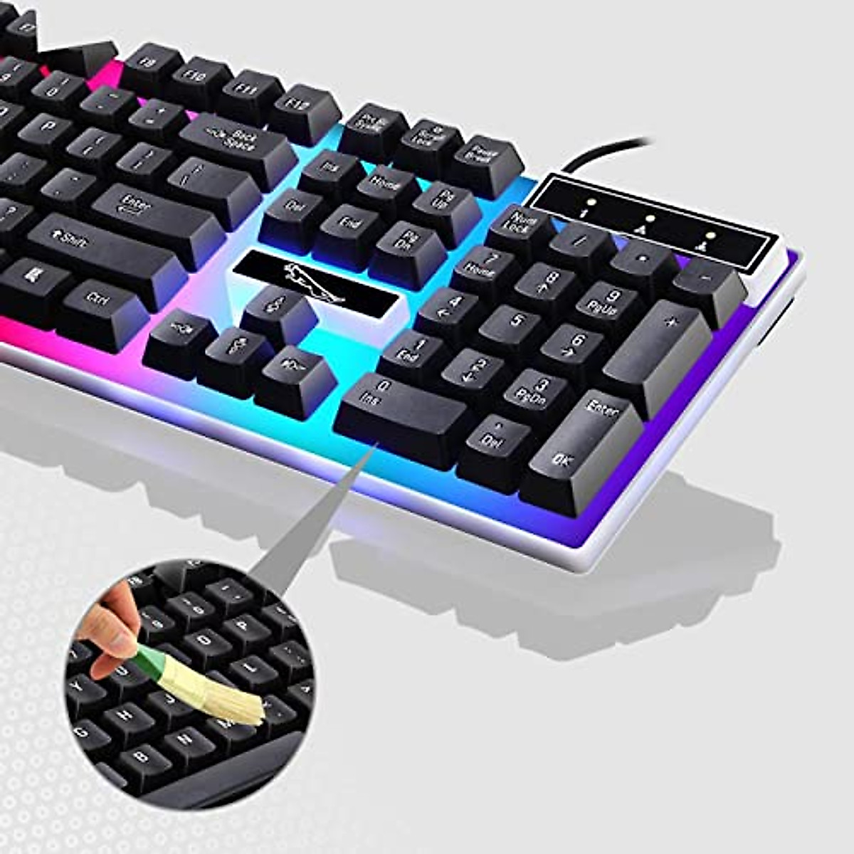 Funtasica Gaming Wired Keyboard Kit Backlit for Computer, Black