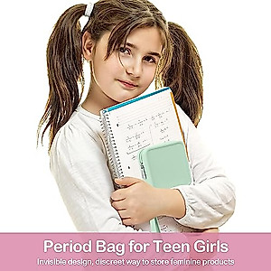 Desing Wish Silicone Period Bag with Wrist Strap, Portable Sanitary Pad Storage Bag for Sanitary Napkins/Tampons Imitation-Skin-Texture Pad Pouch First Period Gifts for Teen Girls (Green)