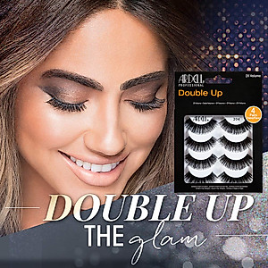 Ardell False Eyelashes Double Up 204 - Dramatic Volume & Length Strip Lashes, Reusable Fake Lashes, 1 Pack