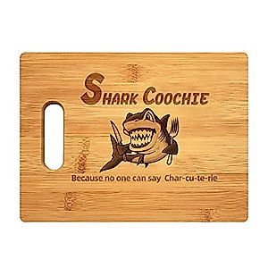 Sharkcoochie Charcuterie Board | Handmade Cutting Boards | Bamboo Board | Laser Engraved |13‘’ Sharkcoochie (B)