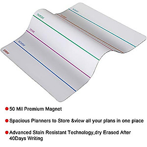 Outus 2 Pieces Magnetic Weekly Dry Erase Boards Erasable Weekly Calendars Whiteboard Planners with 2 Pieces Markers for Office, Home, School Supplies (Color 1, 9.4 x 7.5 Inch)