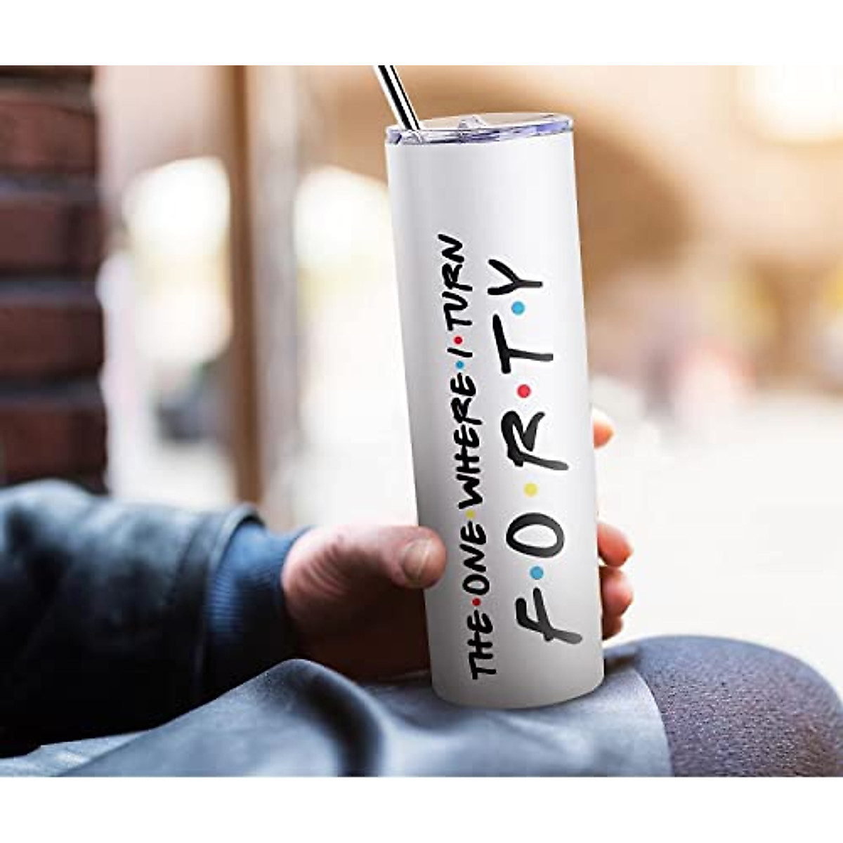 40th Birthday Gifts For Women 1984 Birthday Decorations For Women Female 20oz Wine Tumbler Happy 40 Year Old Bday Presents For Bestie Friend Sister Woman White Wine Cup With Turn Forty Keychain