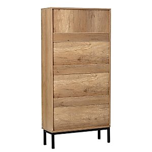 Zenvya Shoe Cabinet 3 Flip Drawer Shoe Cabinet Rattan Shoe Cabinet Organizer Freestanding Shoe Rack Storage Cabinet with Metal Legs for Bedroom,Hallway, Apartment (Natural)