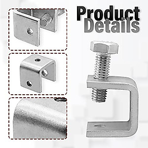 Cionyce 6 Pcs Stainless Steel C Clamps Heavy Duty Tiger Clamps Small U Clamps for WoodWorking,0.86" Metal C Clamps for Woodworker, Welders, Construction Workers