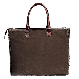 Ruzioon Upcycled Canvas & Cowhide Hand Bag, Canvas & Cowhide Weekender Bag, Canvas Tote Bag, Canvas Shoulder Bag for Women’s